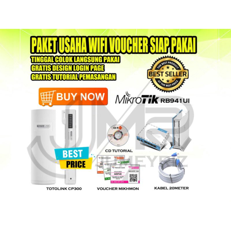 Jual paket wifi voucher mikrotik Rb941Ui-2nD+CP300 full setting ...