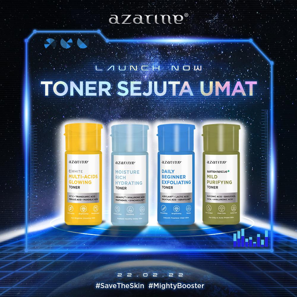 Jual Azarine Toner Series 90ml / Mild Purifying | Multi Acids Glowing ...