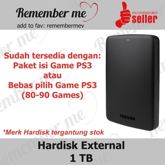 Jual Hardisk HDD External 1TB ( bs request isi PS3 Full Game) | Shopee ...