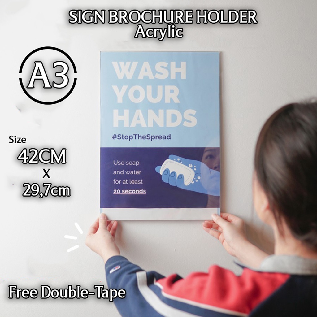 Jual Acrylic Brochure Sign Holder A3 / Acrylic Tempel / Sign Holder ...