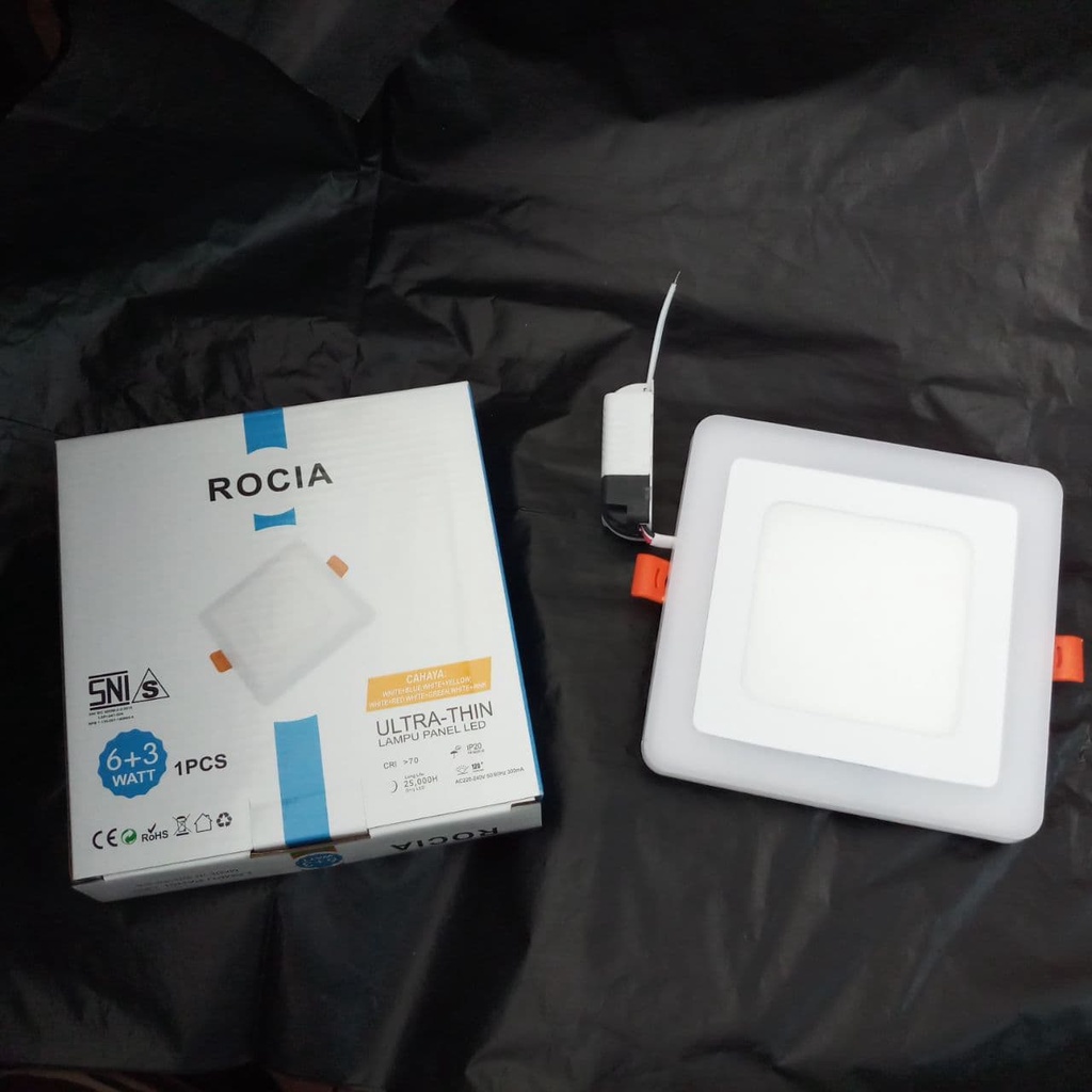 Jual DOWNLIGHT LED PANEL ROCIA 6+3 WATT (9 W) INBOW KOTAK PUTIH KUNING ...