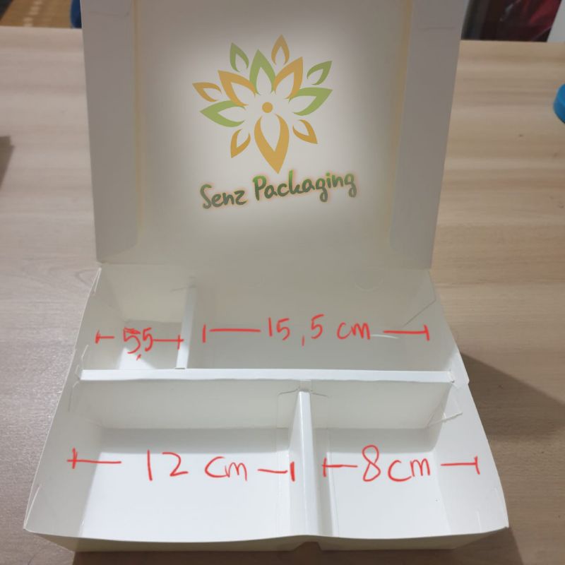 Jual paper lunch box sekat 4,tempat penympanan makanan | Shopee Indonesia