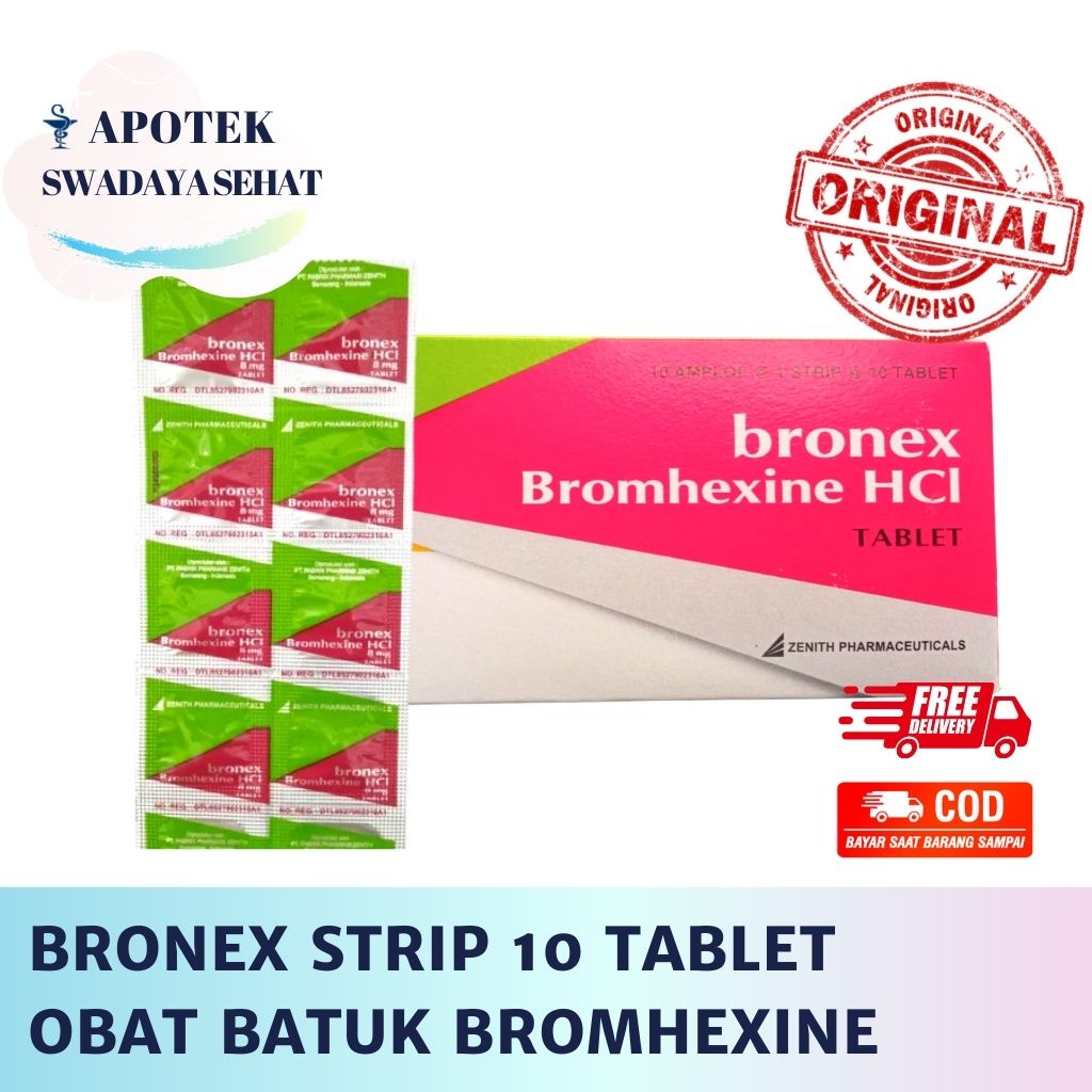 Jual BRONEX 8 MG Strip 10 Tablet - Bromhexine Obat Batuk Berdahak Batuk ...