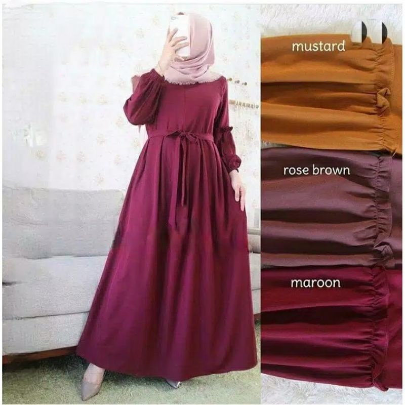 Jual GAMIS FANIA LENGAN BALON TOYOBO RESLETING DEPAN | Shopee Indonesia