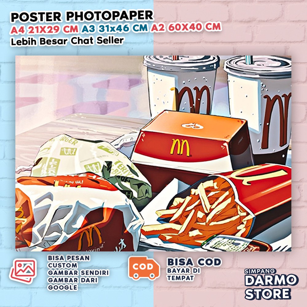 Jual Poster McDonald Versi Vintage Retro dan Terbaru Colabs MCD X BTS ...
