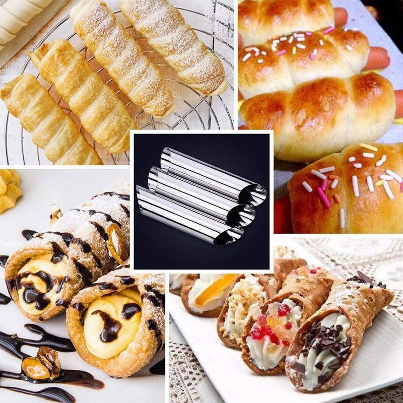 Jual stainless croissant puff Pastry tube horn / pipa corong roti ...
