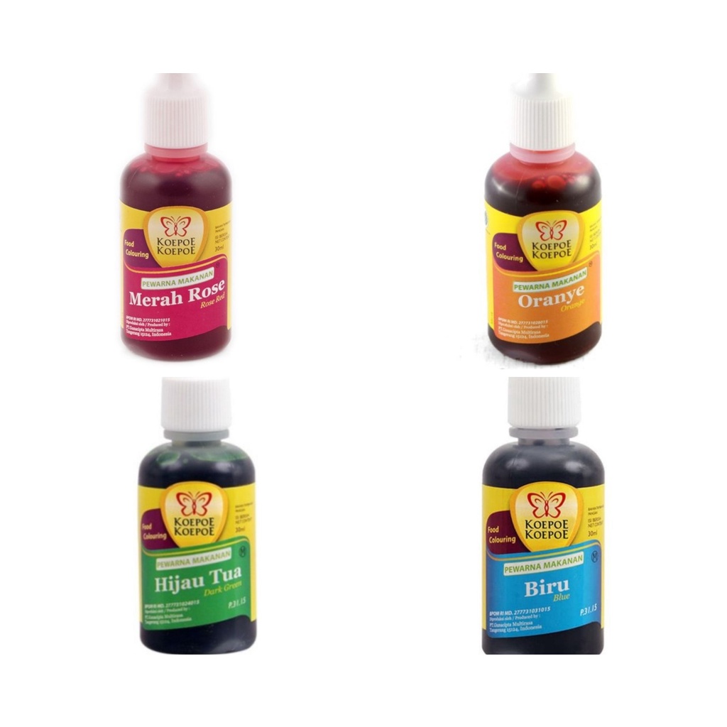 Jual TERMURAH Pewarna Makanan Cap KUPU-KUPU Food Colouring Merah Hijau ...