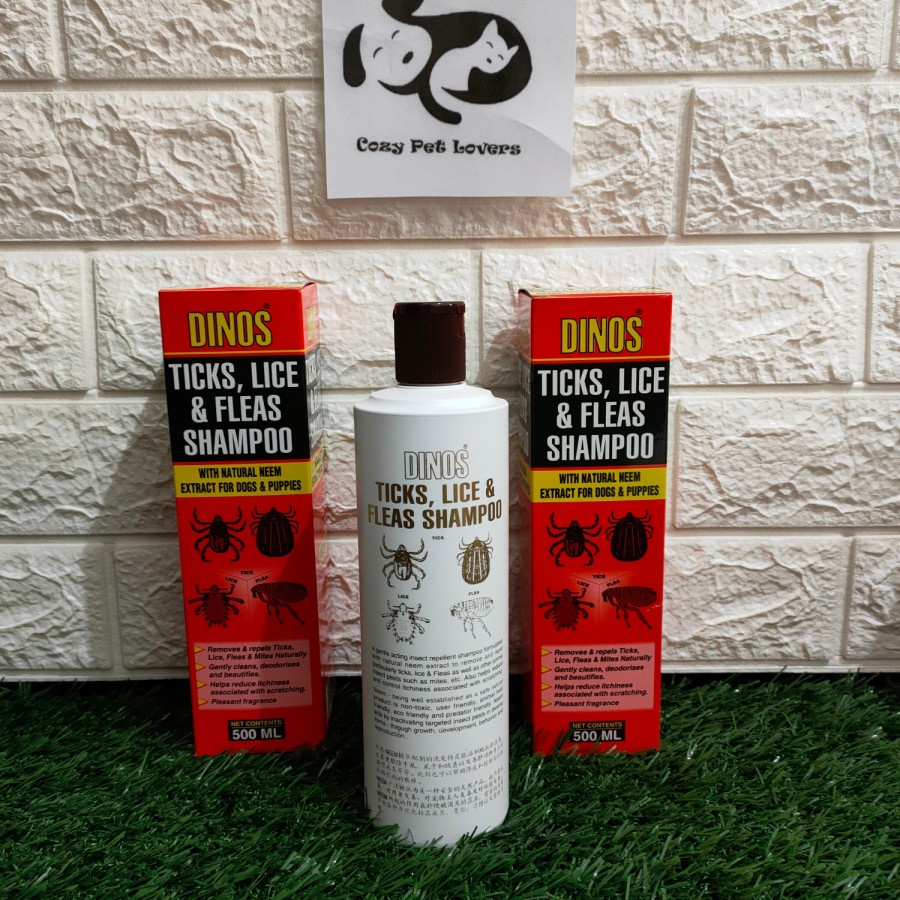 Jual Shampoo Kutu & Tungau Anjing Dinos Ticks, Lice & Fleas Shampoo ...