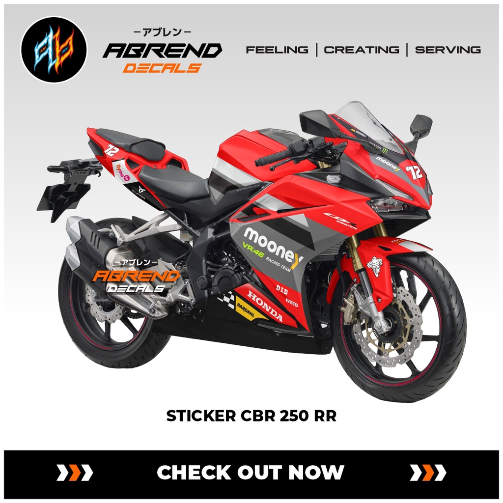 Jual Striping Cbr 250 RR Mooney VR 46 / Stiker Motor Honda Cbr 250RR ...