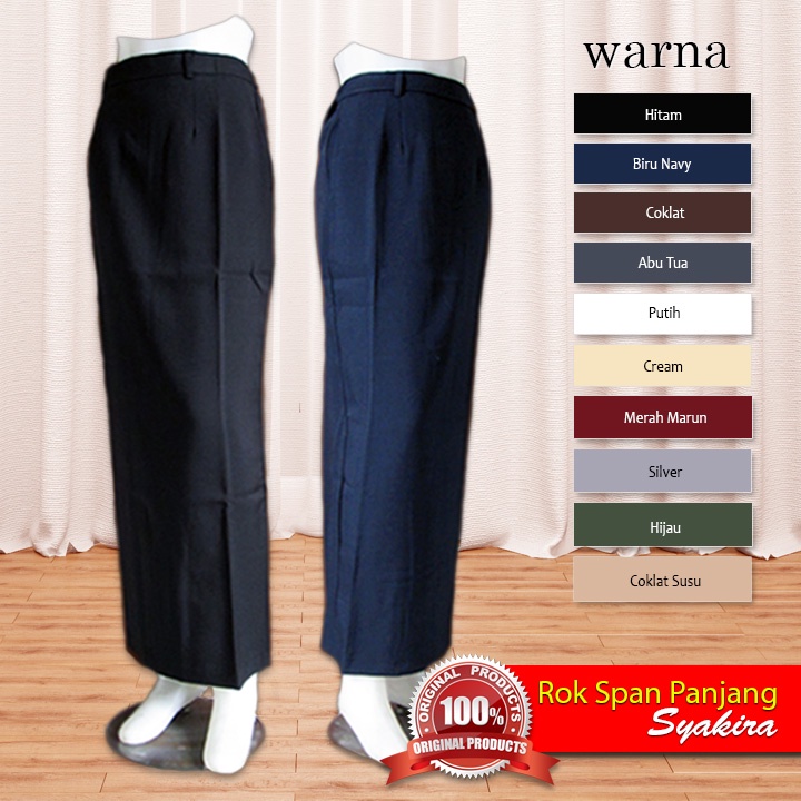 Jual Rok Kerja Wanita Span Panjang Size S M L XL XXL, Rok Kantor Polos ...