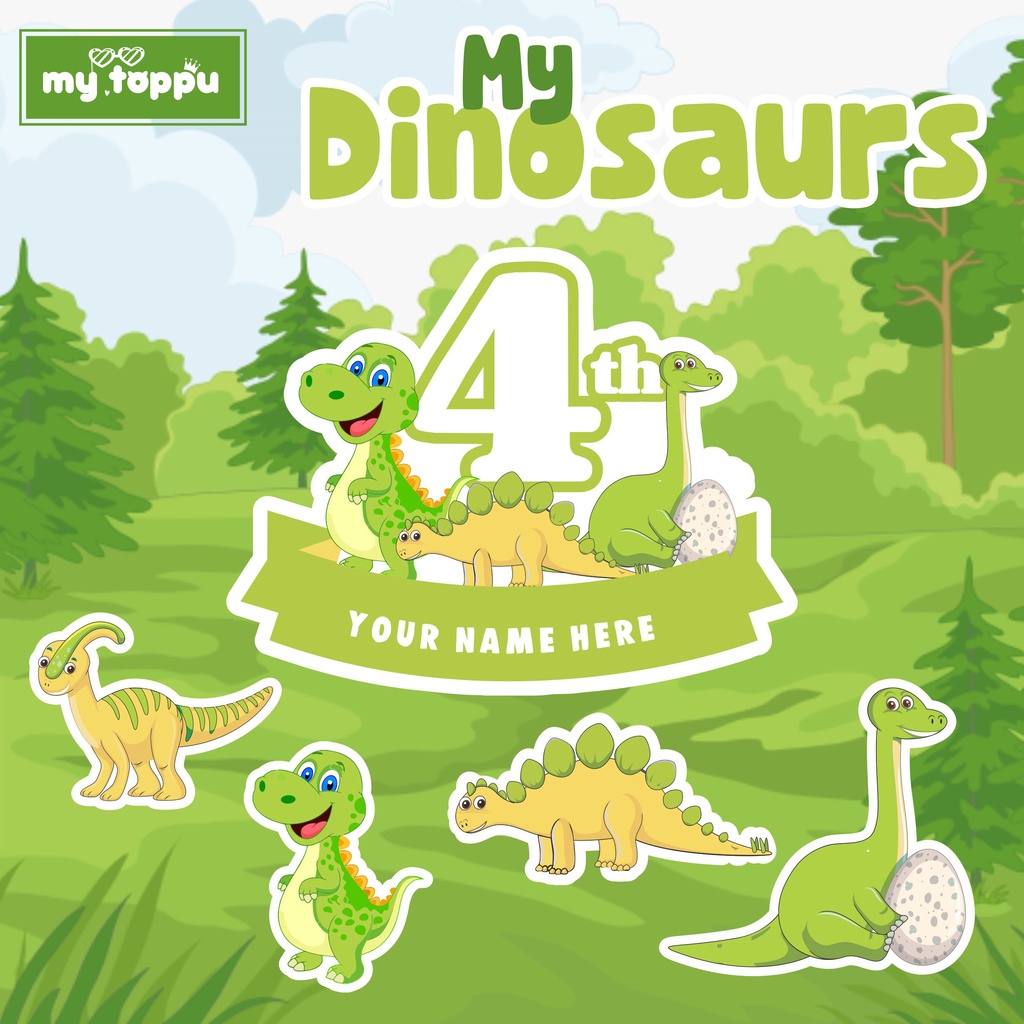Jual TOPPER DINO | CUSTOM TOPPER ULANG TAHUN | HIASAN KUE REQUEST NAMA ...