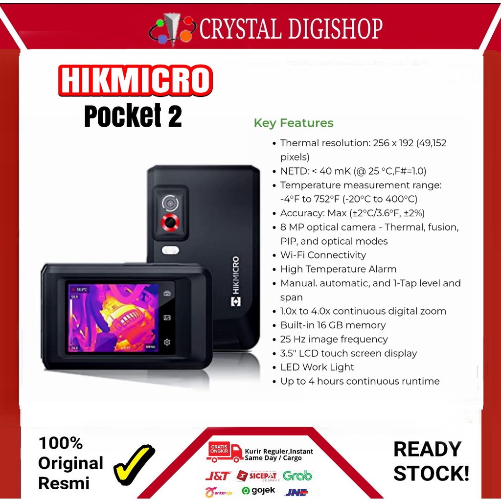 Jual HikMicro Pocket2 256x192 Pixel Thermal Imaging Camera Flir C5 C3-X C2 | Shopee Indonesia