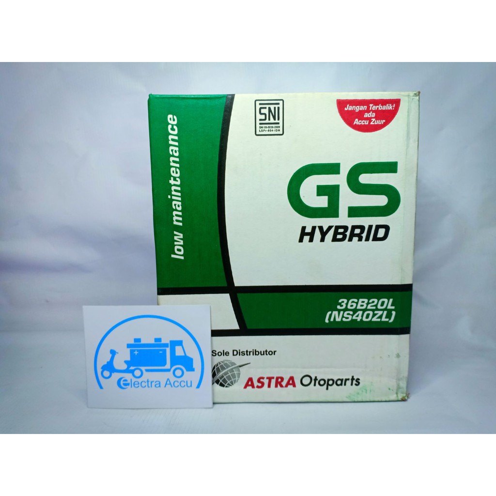 Jual Aki Mobil Honda BRV NS40ZL GS Astra Hybrid Accu Basah Original Ori | Shopee Indonesia