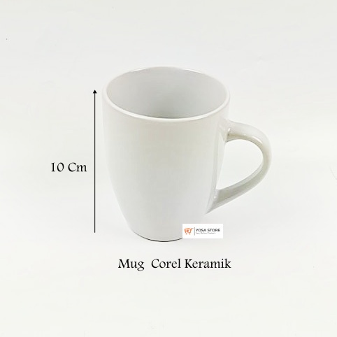 Jual Mug Keramik Tebal Corel Putih 325mL Gelas Minum - 1Pcs | Shopee ...