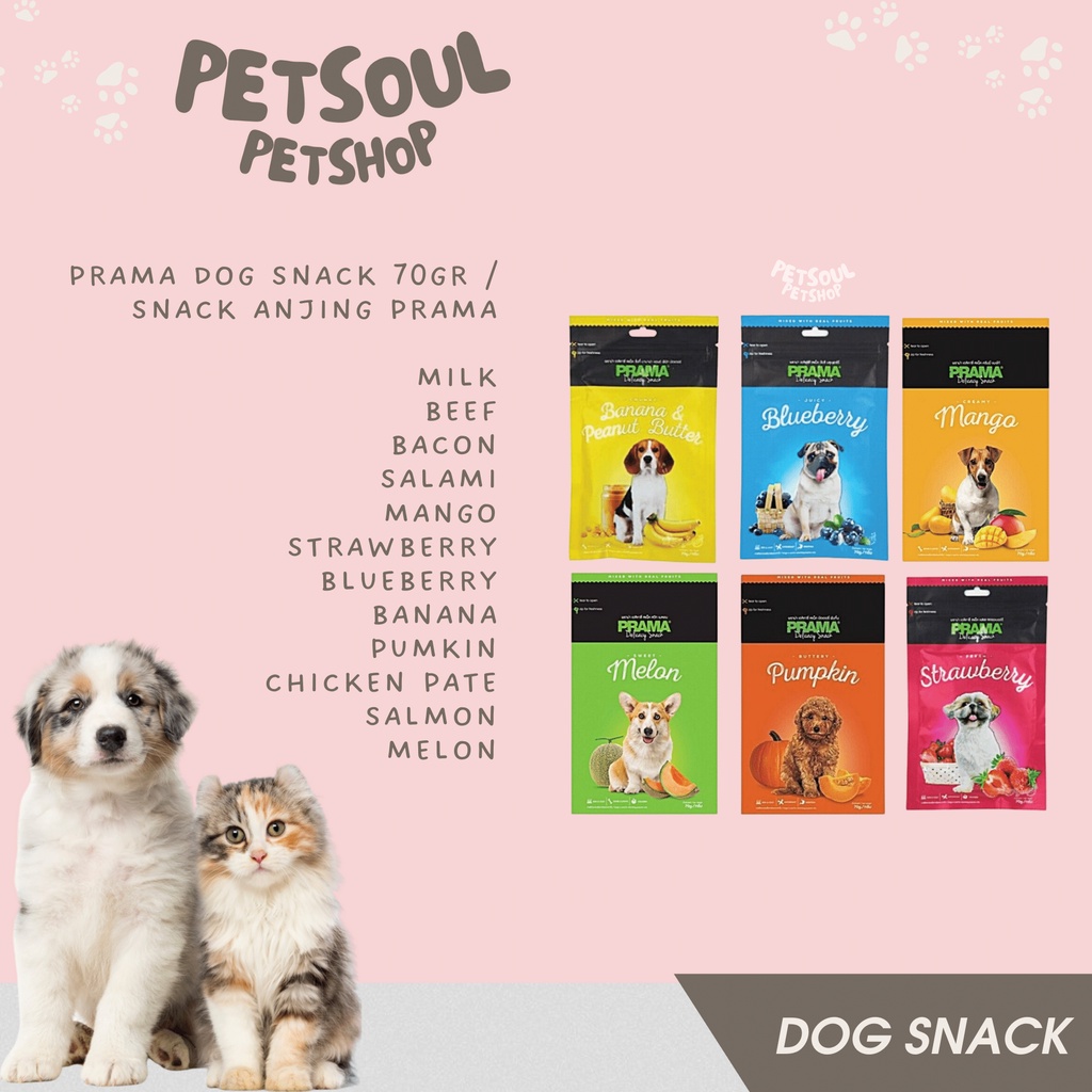 Jual Prama Dog Snack 70gr / snack anjing Prama / Prama Milk, Beef ...