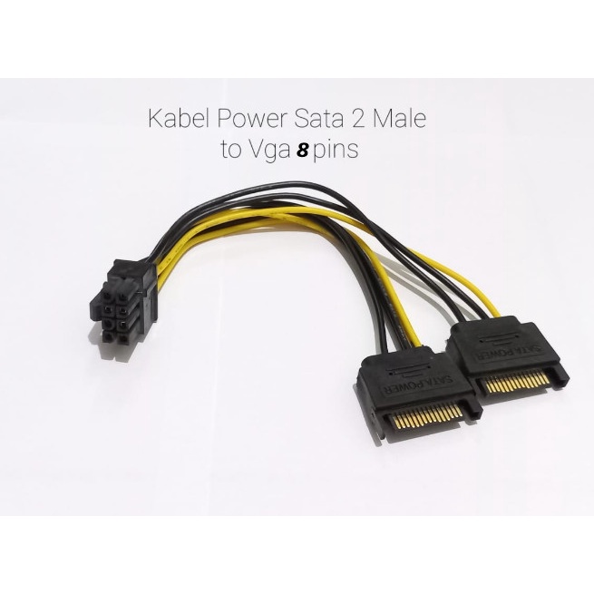 Jual KABEL PSU POWER SATA 2 MALE TO VGA GPU 8 PIN | Shopee Indonesia