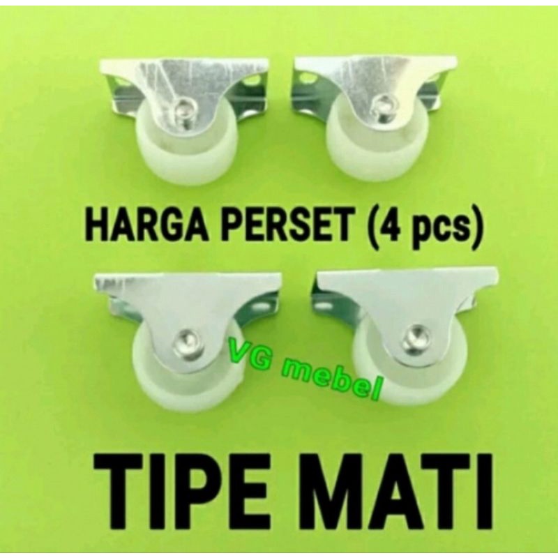 Jual Roda caster nylon 1 inch (MATI) - Roda koper nilon 25 mm Warna ...
