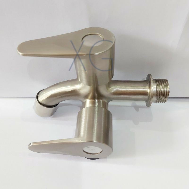 Jual Keran Air Cabang / Keran Tembok Double Engkol warna Dove | Shopee Indonesia