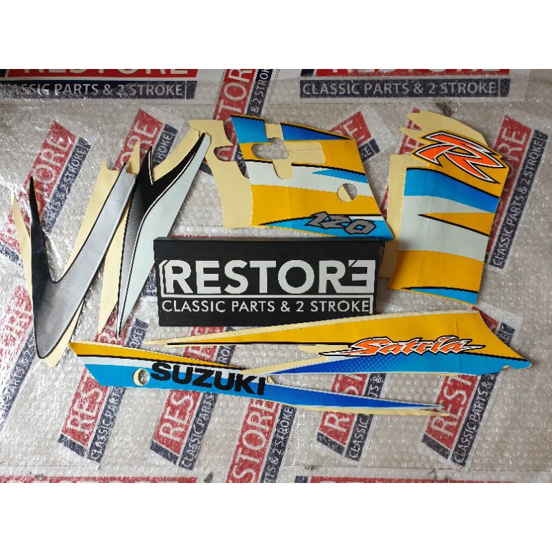 Jual STRIPING STICKER LIST BODY SATRIA HIU LSCM KUNING PUTIH ORIGINAL ...