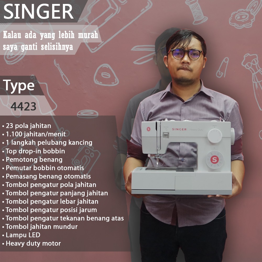 Jual Mesin SINGER® Heavy Duty 4423 | Shopee Indonesia