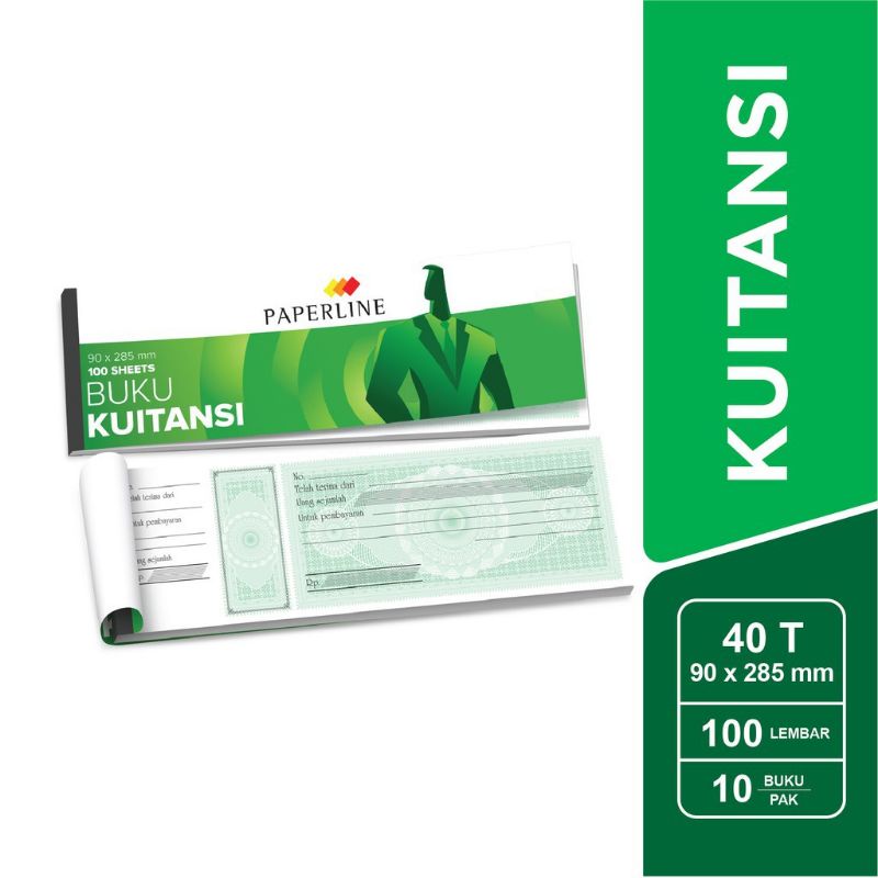 Jual Kuitansi Paperline 40T / Tanggung /(1pak/10Buku) | Shopee Indonesia