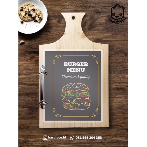 Jual Tempat Menu Talenan Kayu PINUS A5, Talenan Binder, Tempat Menu ...