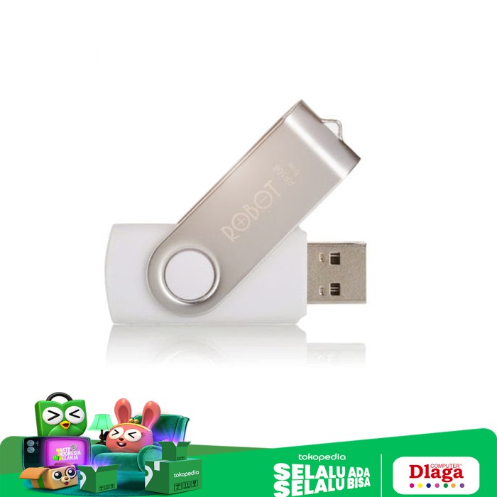 Jual NEW FLASHDISK 8GB ROBOT RF108 ORIGINAL - Putih | Shopee Indonesia