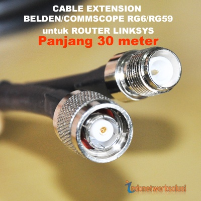 Jual LINKSYS ROUTER CABLE EXTENSION KABEL EKSTENSION COMMSCOPE (30M ...