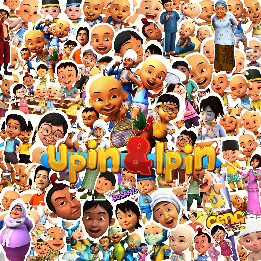Jual Stiker Kartun upin ipin Sticker WaterProof Premium isi 13 pcs ...