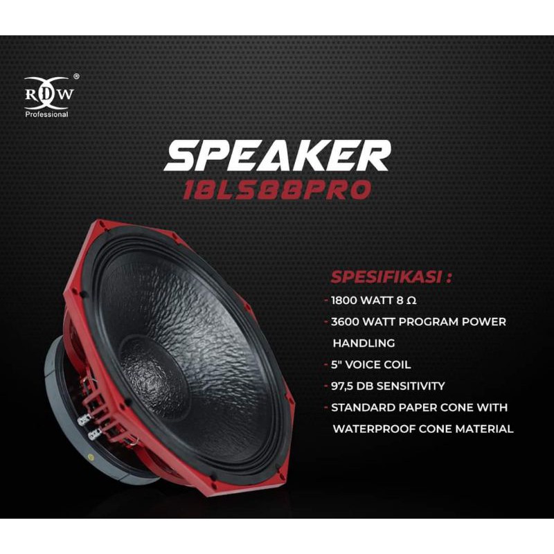 Jual Komponen speaker RDW 18inch 18LS88PRO original ls 88 pro | Shopee ...