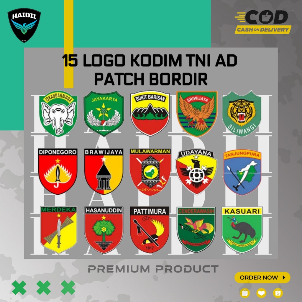 Jual Patch Logo Bordir TNI-AD / 15 Logo Kodim | Shopee Indonesia