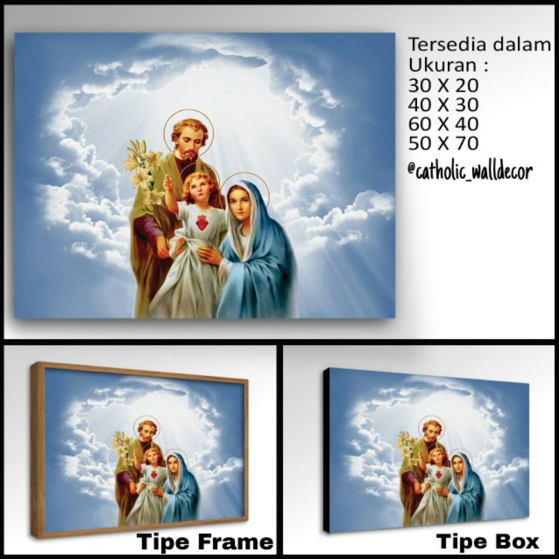 Jual Hiasan dinding Kristen Katolik Keluarga Kudus 30x40cm poster ...