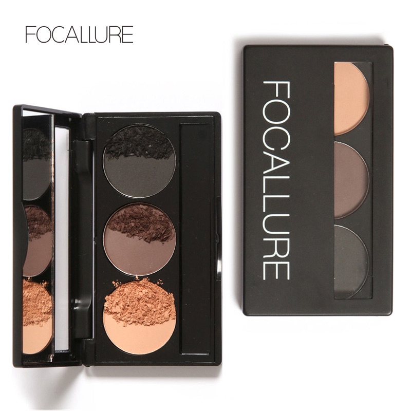 Jual FOCALLURE FA-04 EYEBROW POWDER / 3 COLOR BROWS POWDER PALETTE WATERPROOF | Shopee Indonesia