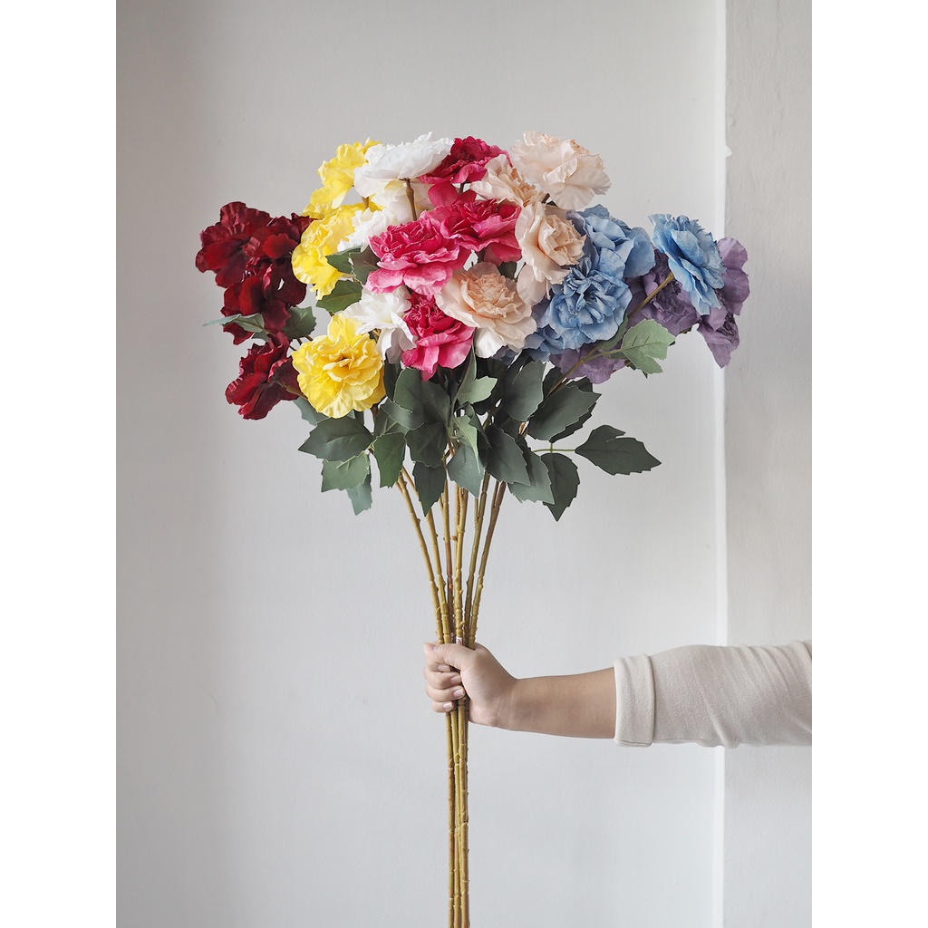 Jual Bunga Artificial Burnt Garden Rose Spray (B22095) | Shopee Indonesia