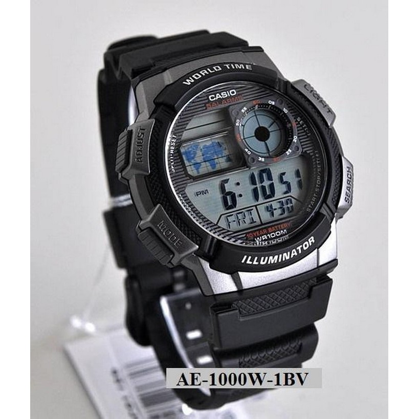 Jual jam tangan pria casio original garansi resmi 1 tahun AE 1000W 1BV (ayotaya) | Shopee Indonesia