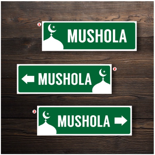 Jual Sticker Waterproof Mushola dan Petunjuk Mushola 23 x 7,5 CM ...