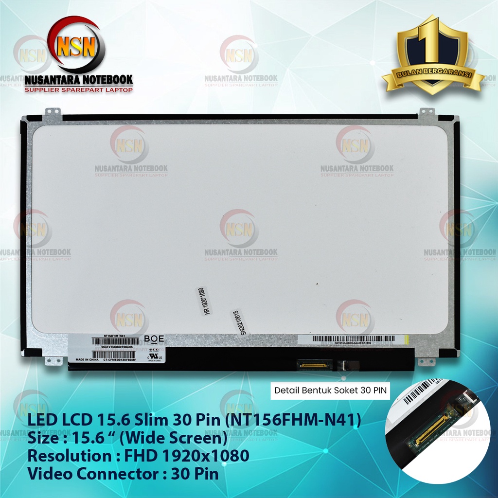 Jual LED LCD Layar 15.6 Slim 30 Pin High Resolution ( 1920*1080 ) FHD ...