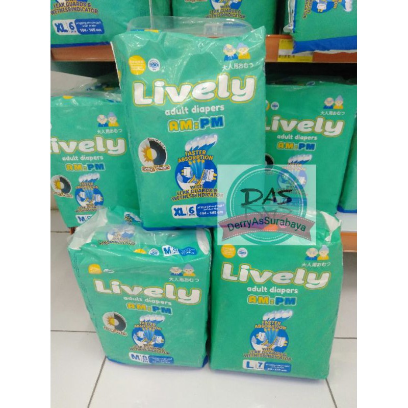 Jual LIVELY Adult Diapers M8 , L7 , XL6 (pempes tipe dewasa perekat ...