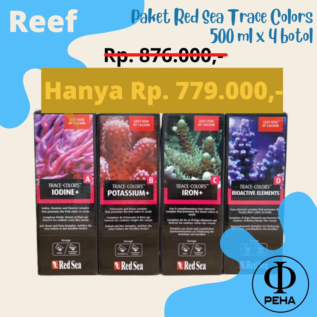Jual Red Sea ABCD Coral Trace Color 500ml - Make Up Reef - PROMO MURAH RedSea Dosing Trace ...