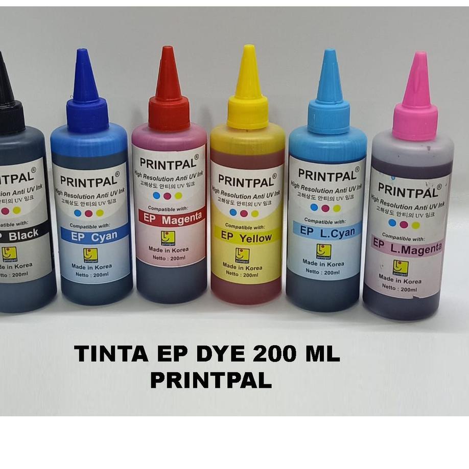 Jual Bagus Dipakai.. Tinta Dye EP merk PRINTPAL 200 ML ( B,C,M,Y,LC,LM ...