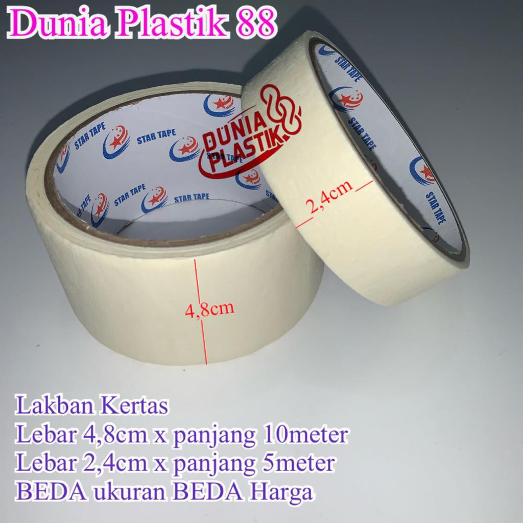 Jual LAKBAN KERTAS perekat solatip lem masking tape paper white putih ...