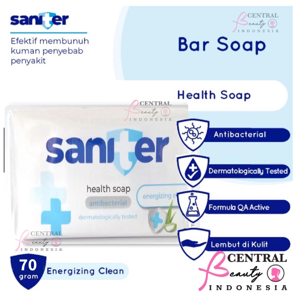 Jual SANITER Central Beauty Sabun Mandi Barsoap Energizing Clean 70 gr ...