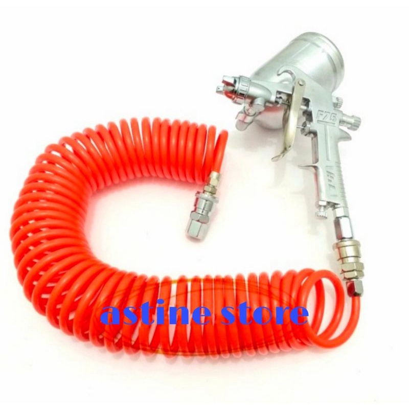 Jual Spray Gun F75 plus Selang Angin Kompresor Spiral-Recoil Hose ...