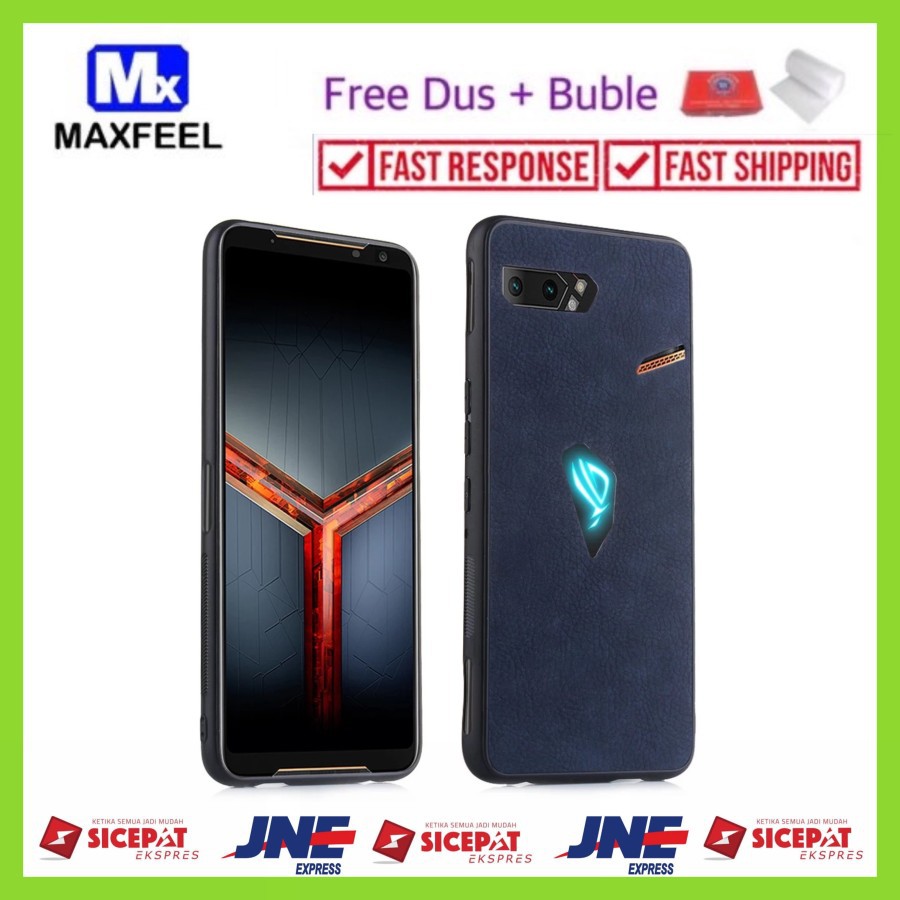 Jual Asus Rog Phone 2 - Case TPU PU PC Model Retro Leather Good Quality ...