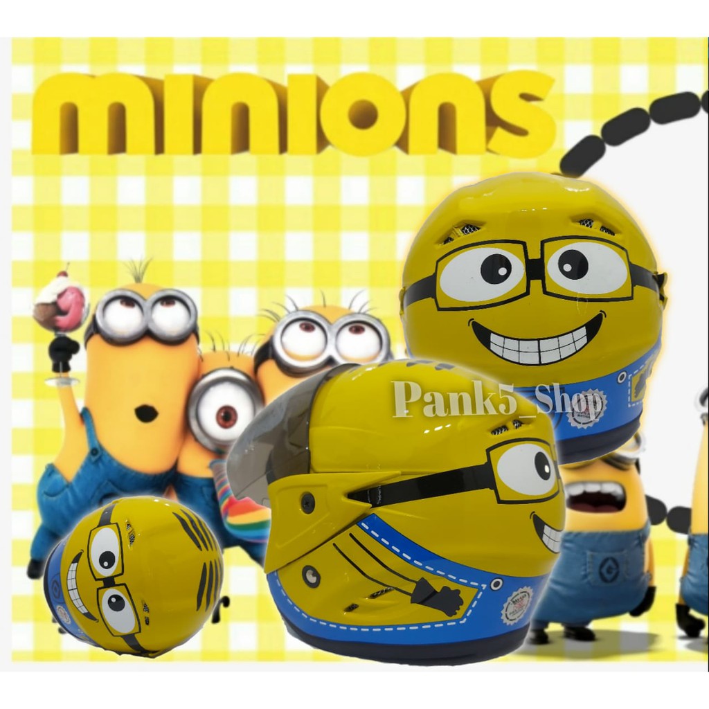 Jual Helm Anak Karakter Minion usia 3-9 tahun cartoon cewek cowo SKY ...