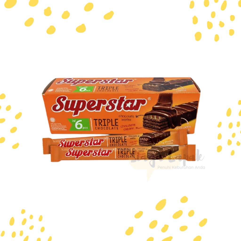 Jual Wafer Superstar 1 BOX Biskuit Triple Chocolate [BELI BANYAK LEBIH ...