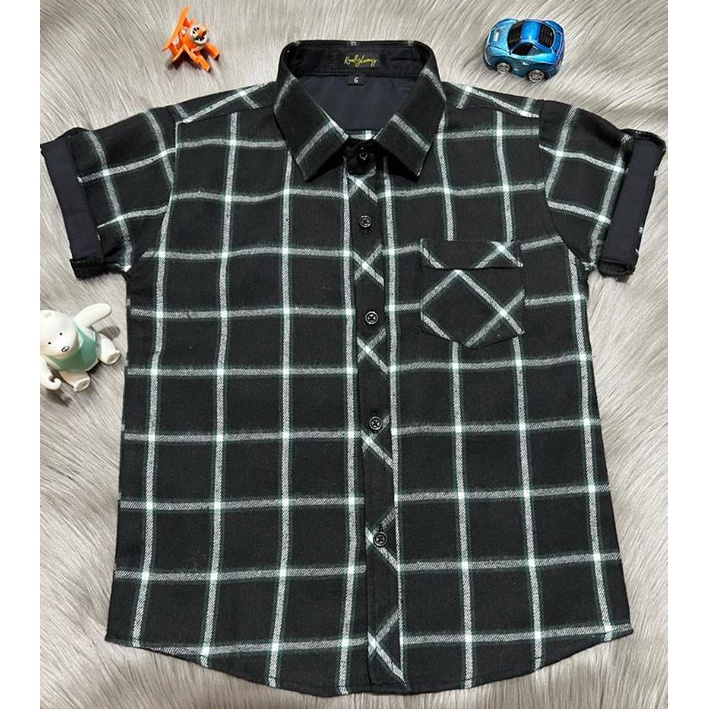 Jual Kemeja Flanel Lengan Pendek Skoder/Kemeja Kotak Anak Full Cattun ...