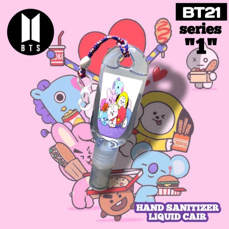 Jual Gantungan handa sanitizer liquid spray BTS BT21 series happy care ...