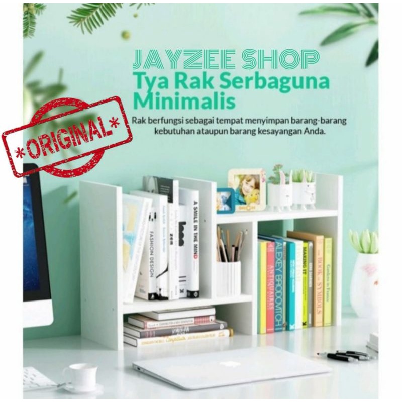 Jual Rak buku meja portable kayu serbaguna bookshelf | Shopee Indonesia