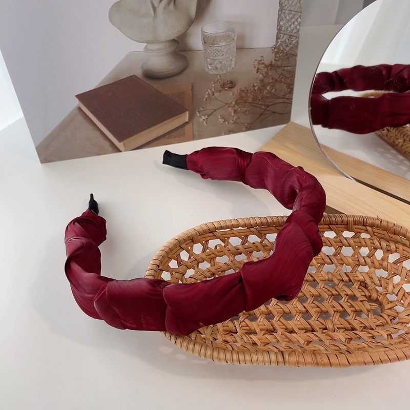 Jual SCRUNCHIE SATIN SILK SHELL TEXTURE PLEATED HEADBAND SOFT SOLID ONE ...